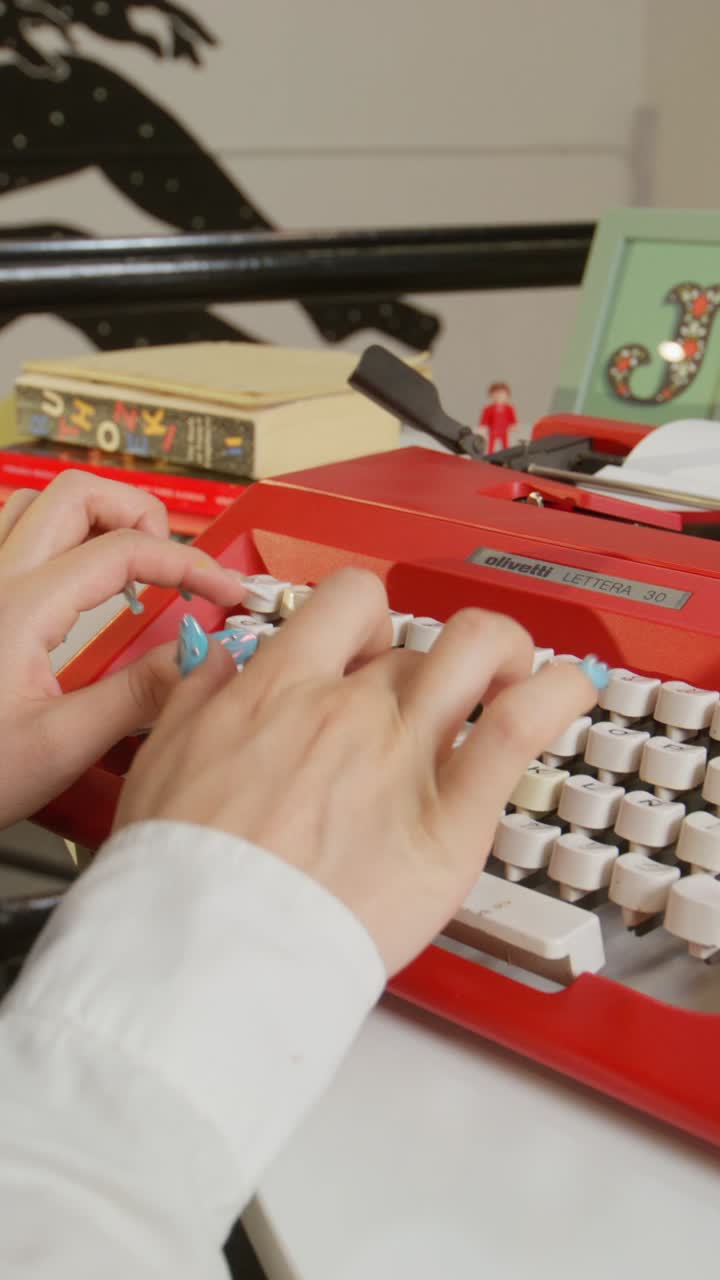 Typing Machine with Stylish Nails - Free Stock Video