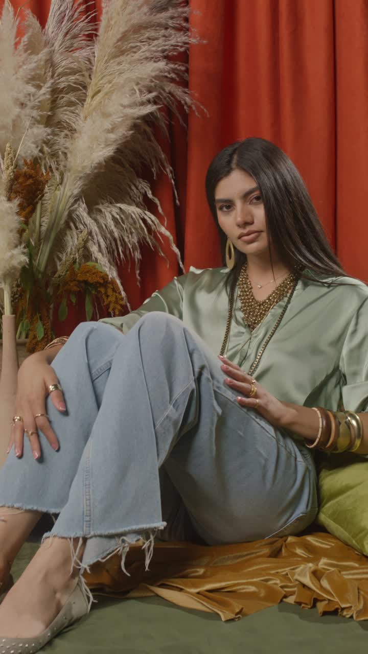 Indian Model in Modern Outfit - Free Stock Video