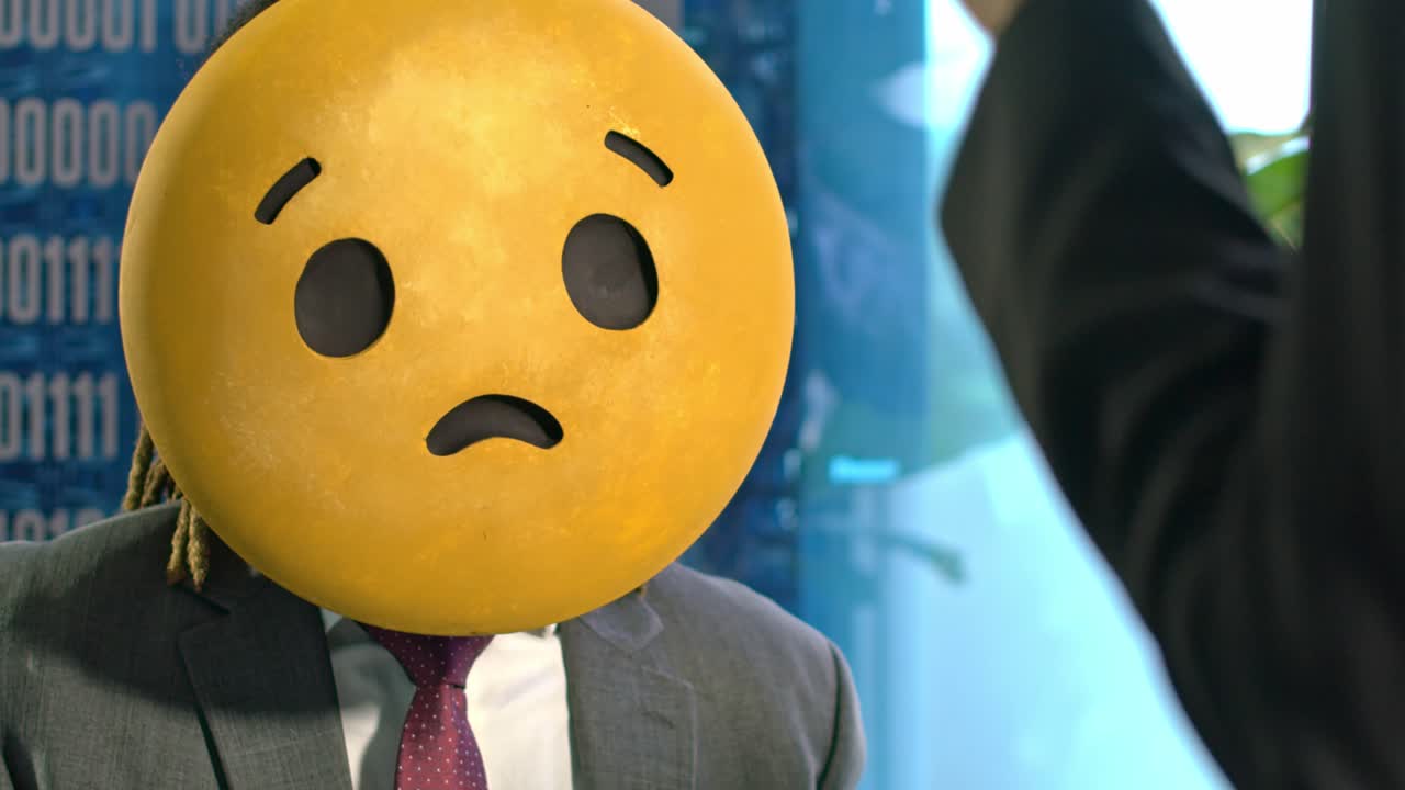 Sad Emoji Reaction to Office Scolding - Free Stock Video