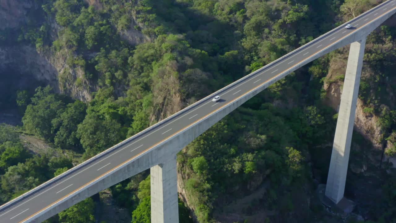 Aerial View of a Highway Bridge - Free Stock Video