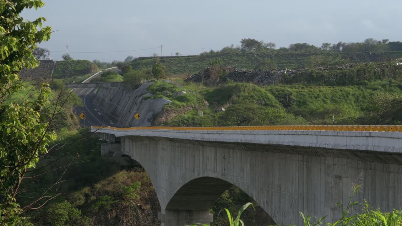 Highway Bridge with Cars Passing By - Free Stock Video