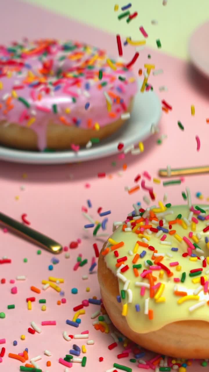 Sprinkle Donuts Delightful Trio - Free Stock Video