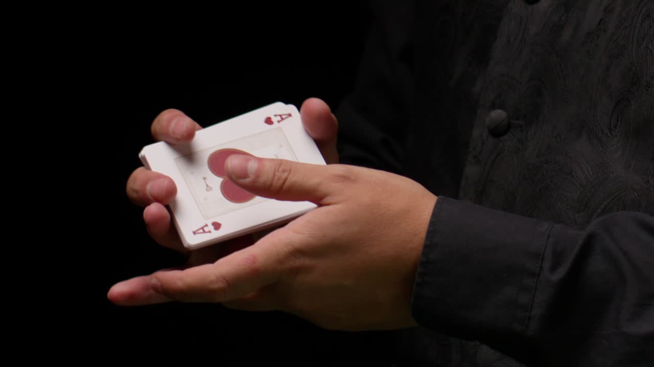 Sleight of Hand with Playing Cards - Free Stock Video