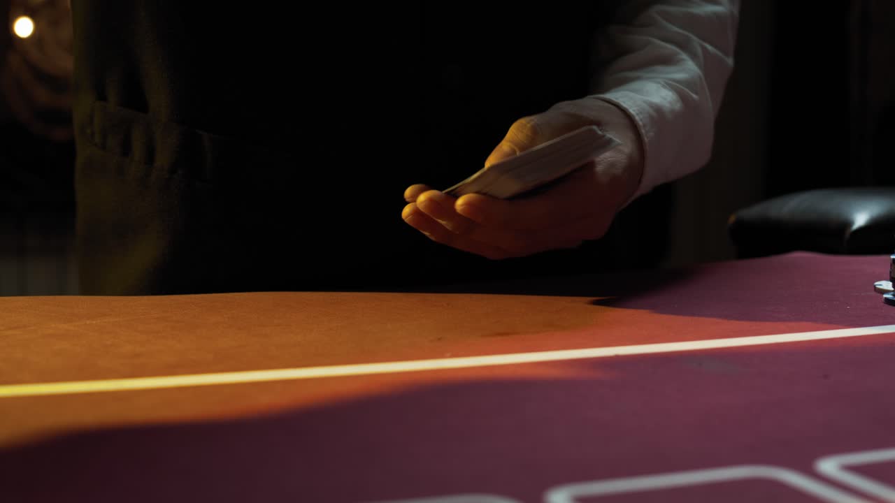 Dealing Cards at a Poker Table - Free Stock Video