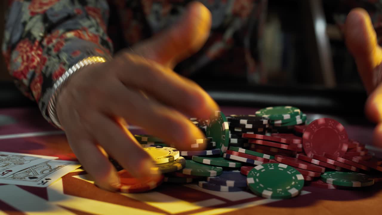 Poker table contemplation - Free Stock Video