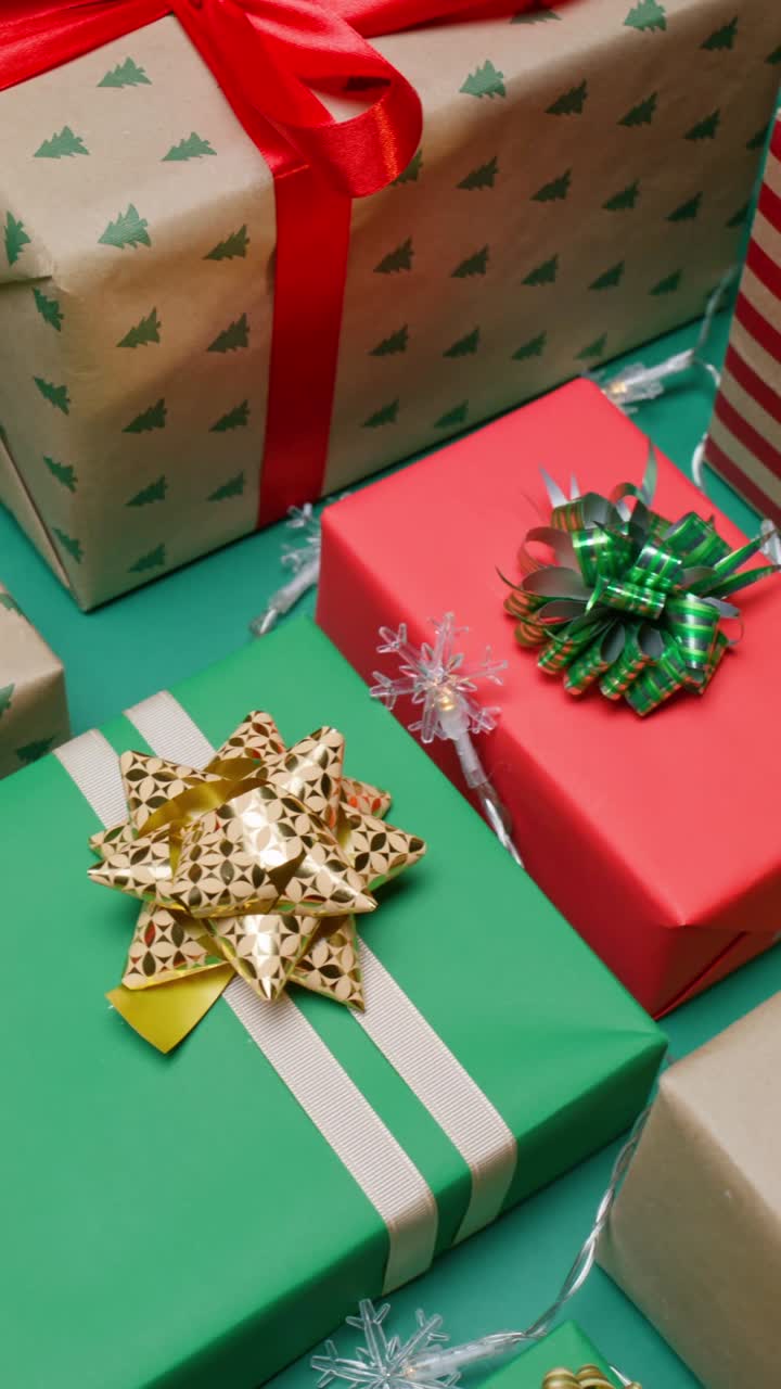 Diagonal View Christmas Gifts - Free Stock Video