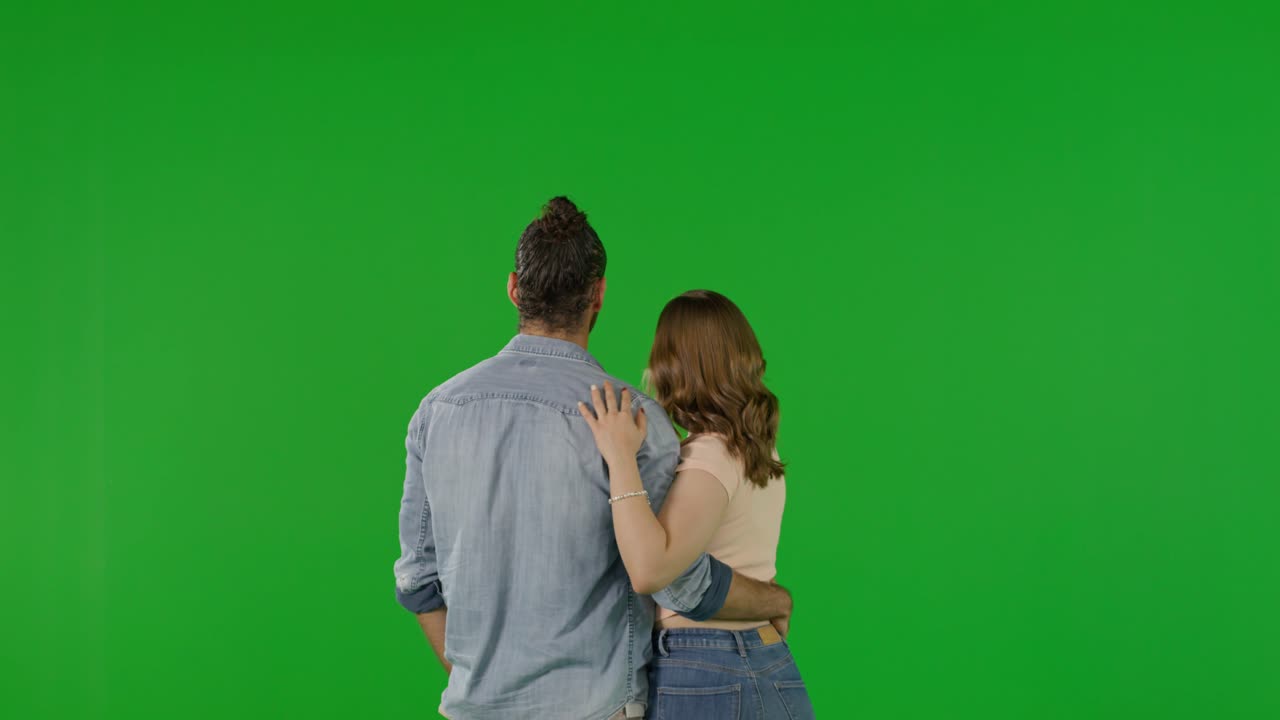 Couple Gazing a Green Screen Horizon - Free Stock Video