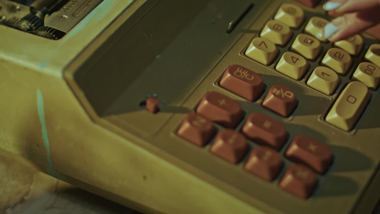 Vintage Adding Machine Typing - Free Stock Video