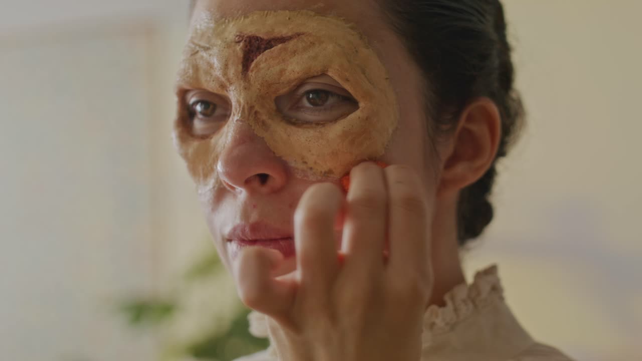 Woman Applying Monster Makeup - Free Stock Video