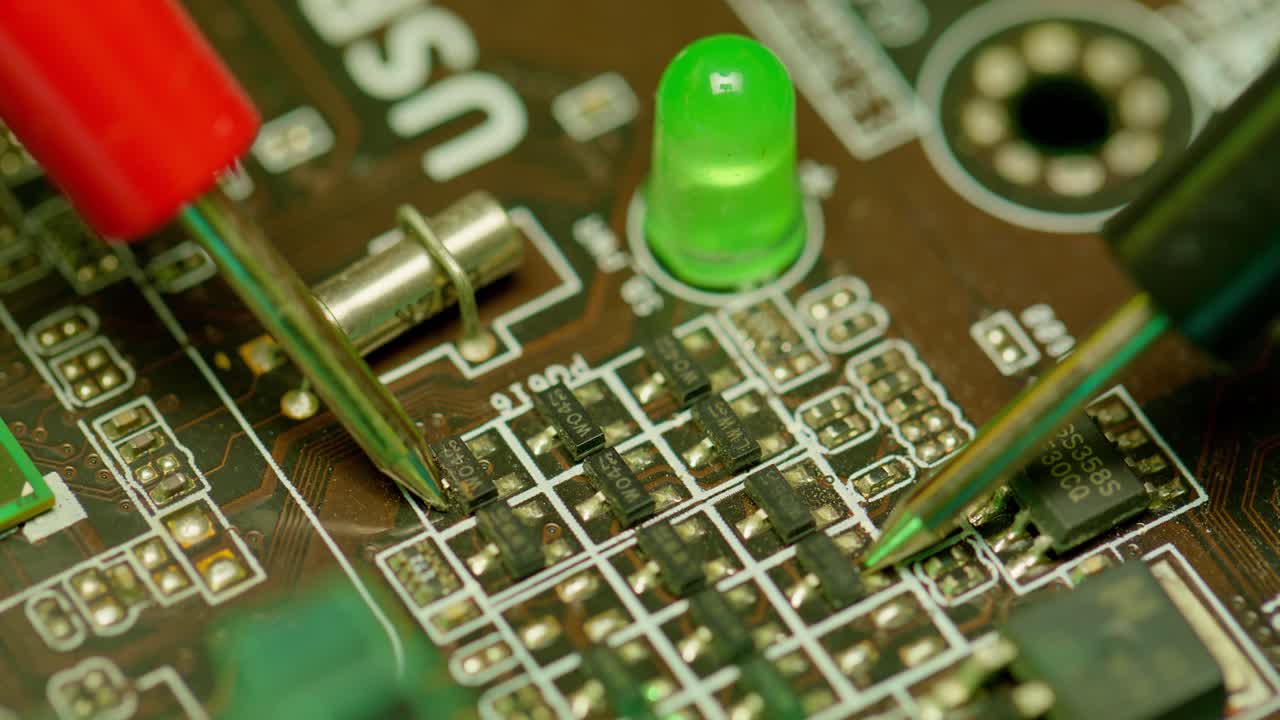 Conductive Pens Connecting Motherboard - Free Stock Video