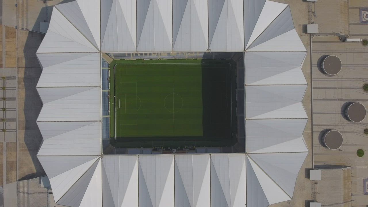 Aerial view of modern stadium - Free Stock Video