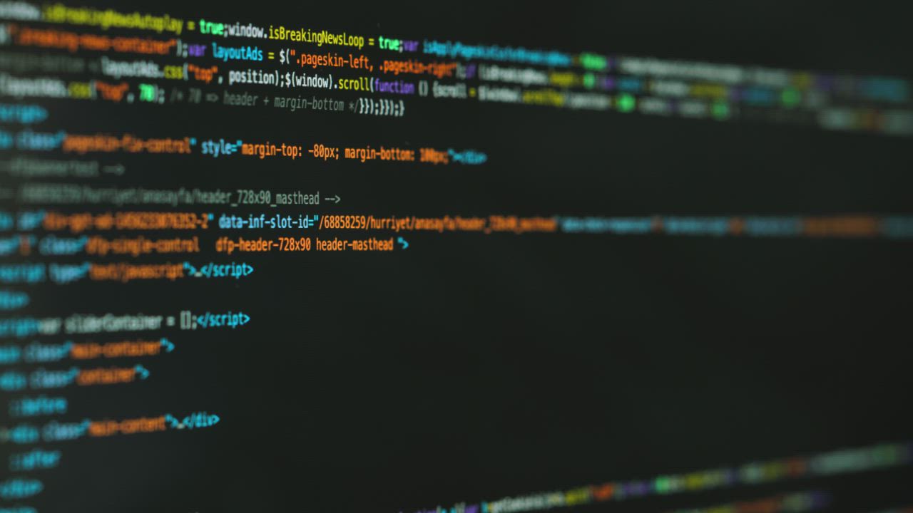 Computer code running on a screen - Free Stock Video