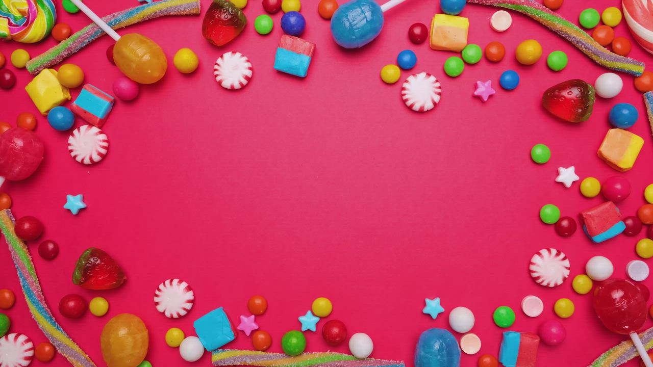 Animated stop motion frame of candies on a pink background - Free Stock ...