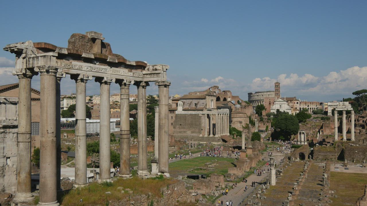 Roman ruins landscape - Free Stock Video