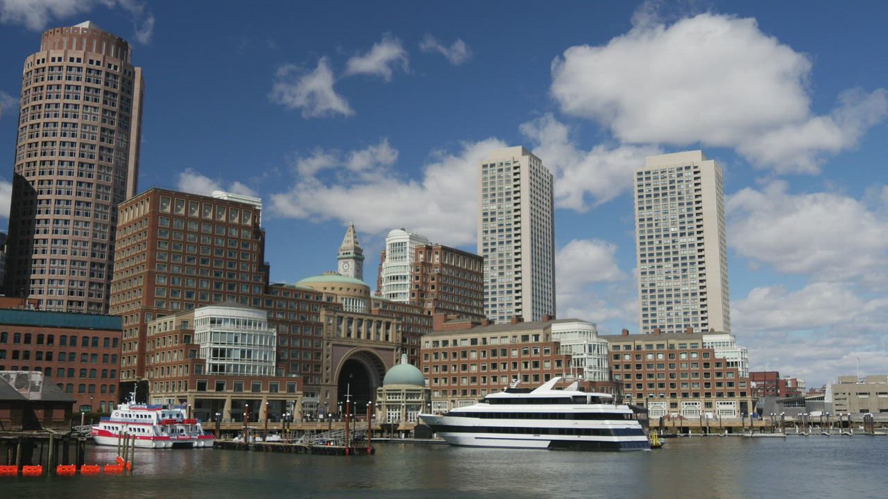 Time lapse of Boston skyline - Free Stock Video