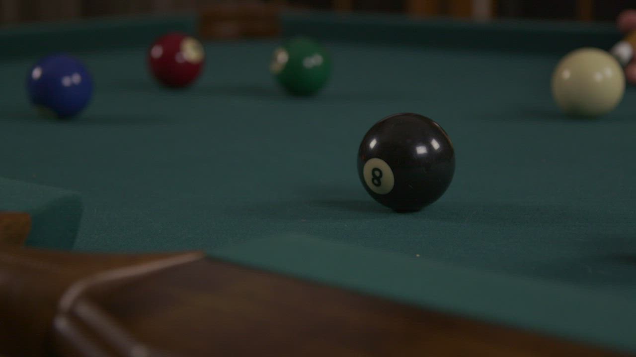 Playing on a Billiard table - Free Stock Video