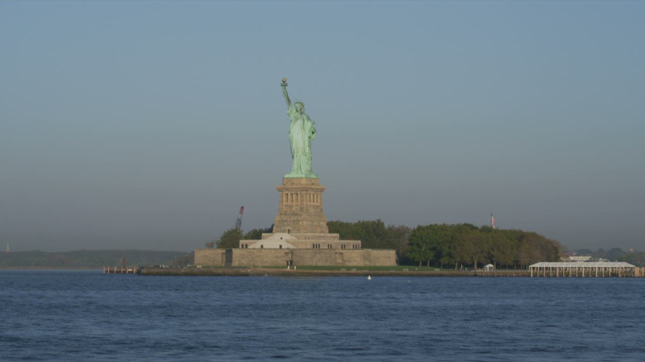 Sailing by the Statue of Liberty - Free Stock Video