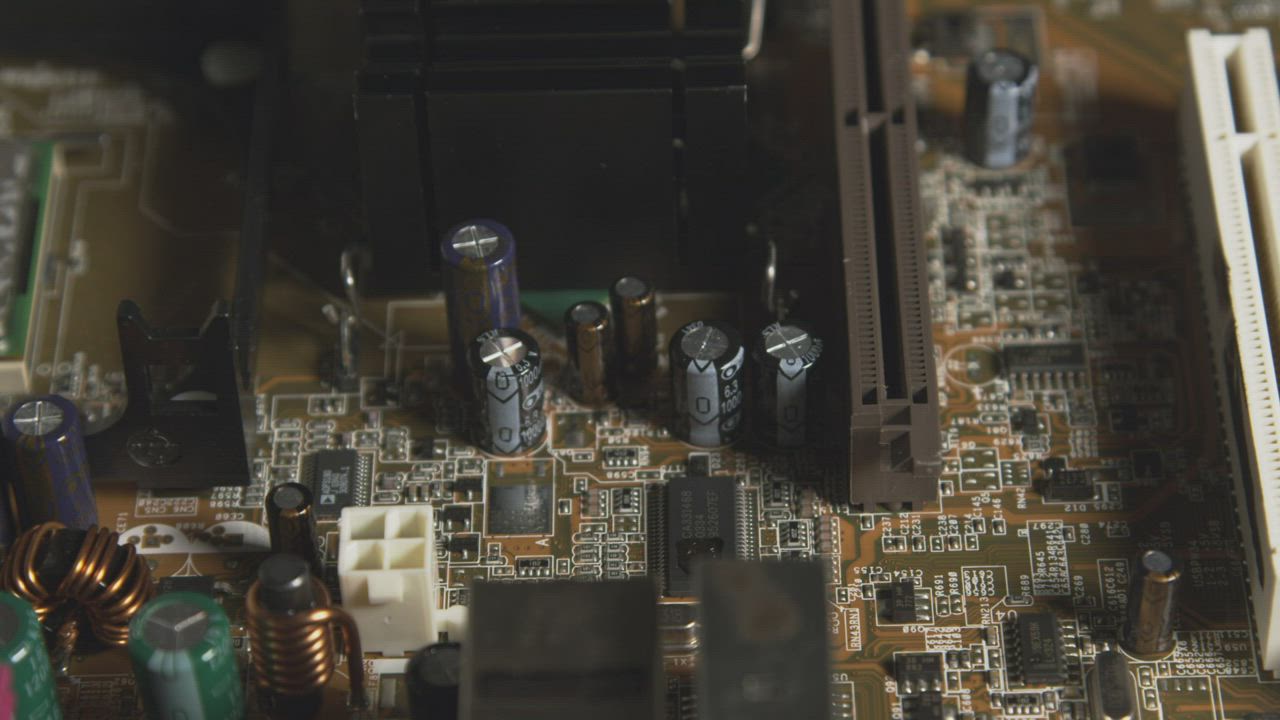 Motherboard from an old computer - Free Stock Video