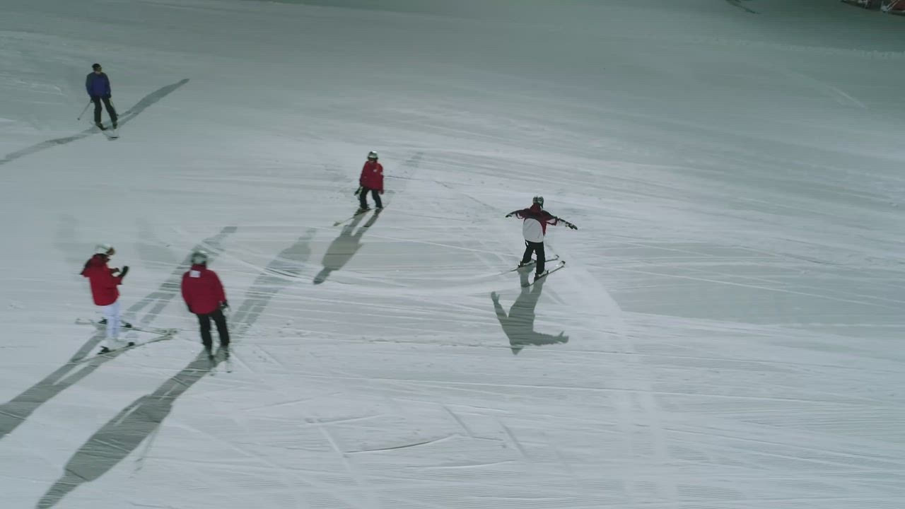 Snowboarding at night - Free Stock Video