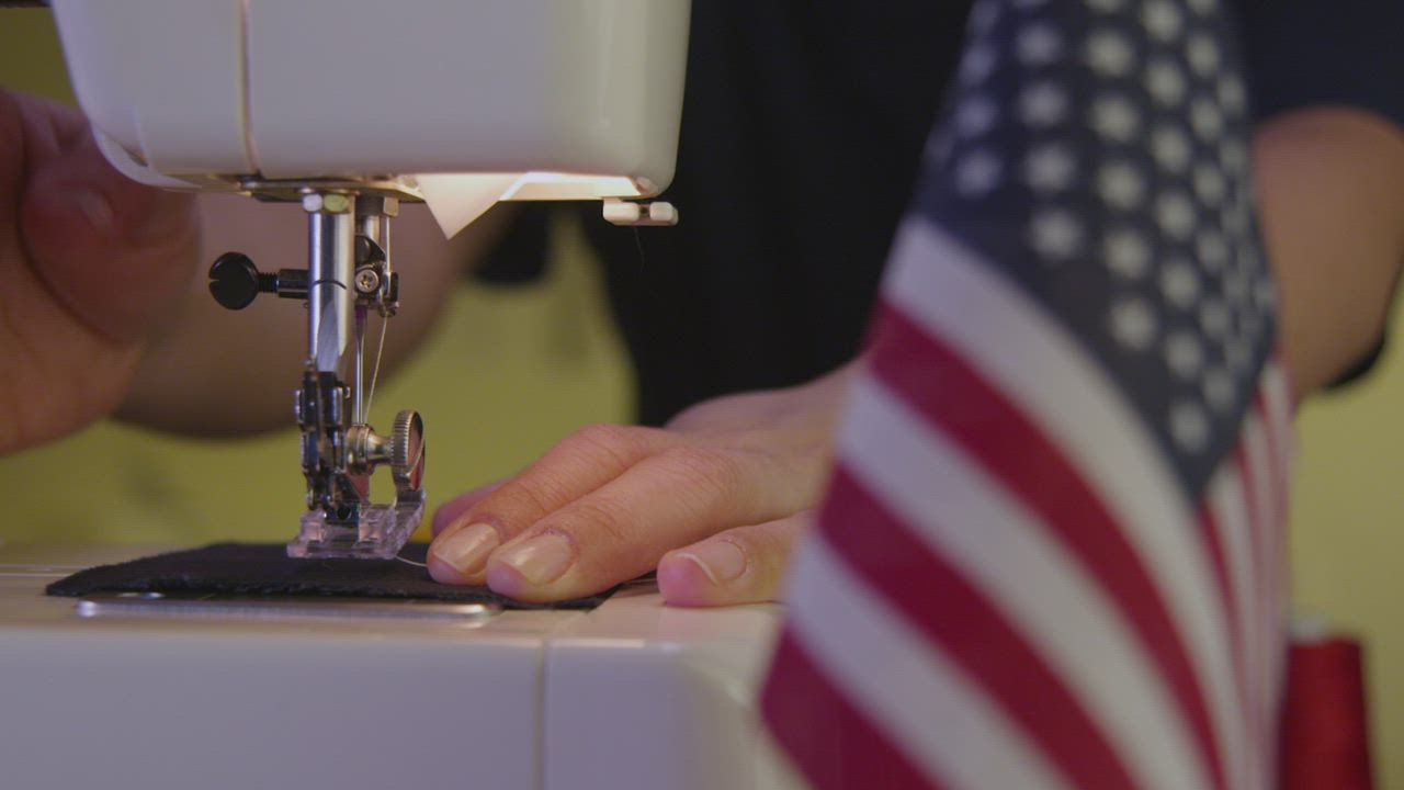 Making an American flag - Free Stock Video