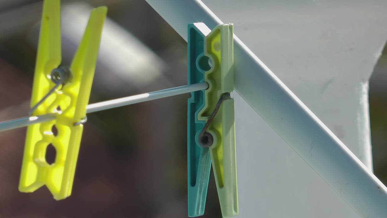 Laundry clothespin, close up - Free Stock Video