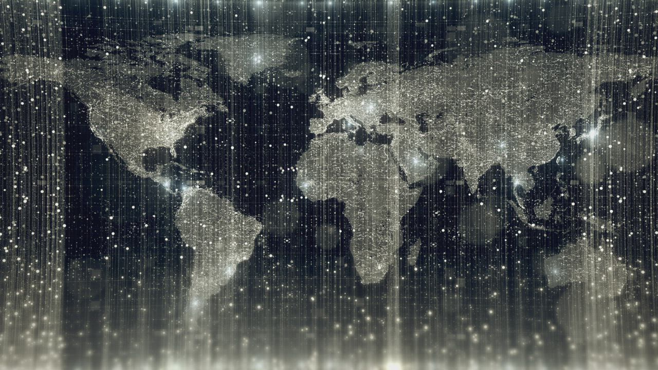 Digitized world map - Free Stock Video