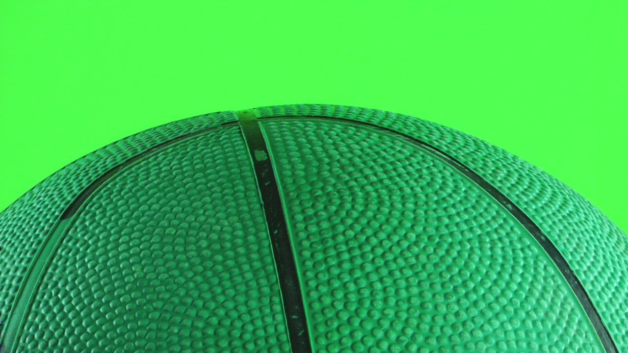 Green basketball on chroma key background - Free Stock Video