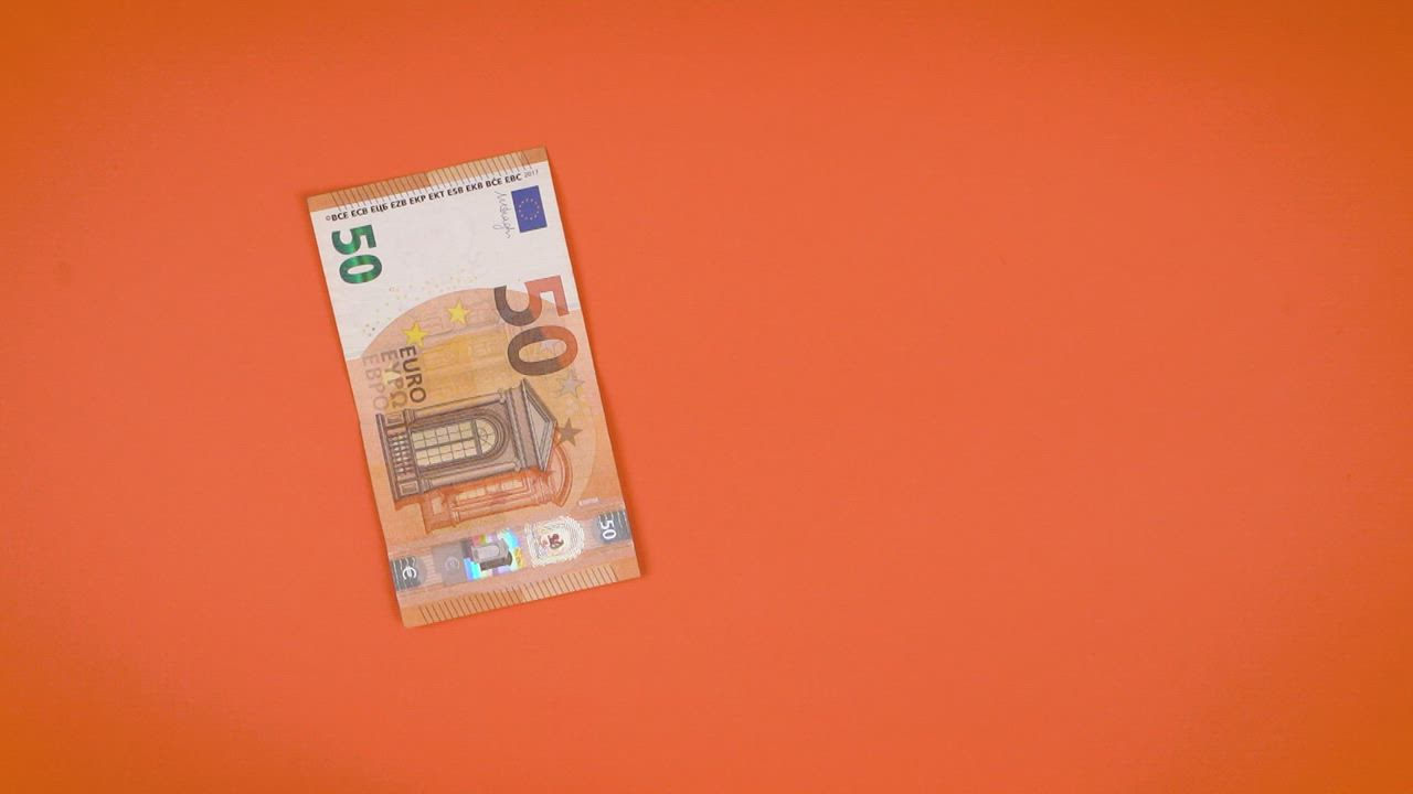 Counting euro paper money on the table - Free Stock Video