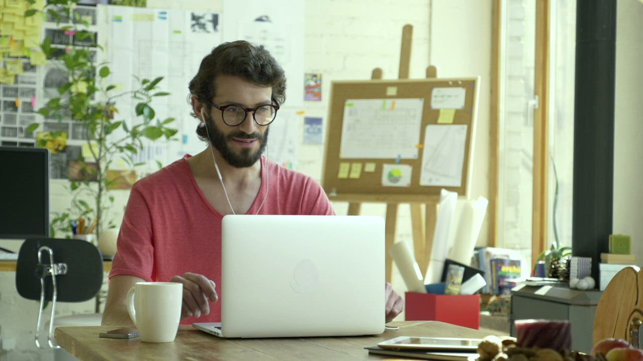 Conference video call at home - Free Stock Video