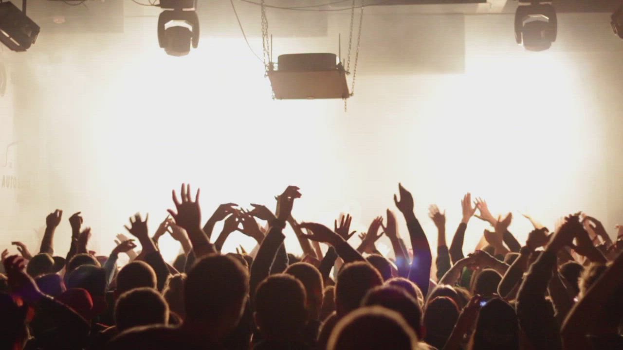 Crowd clapping in in a music concert - Free Stock Video