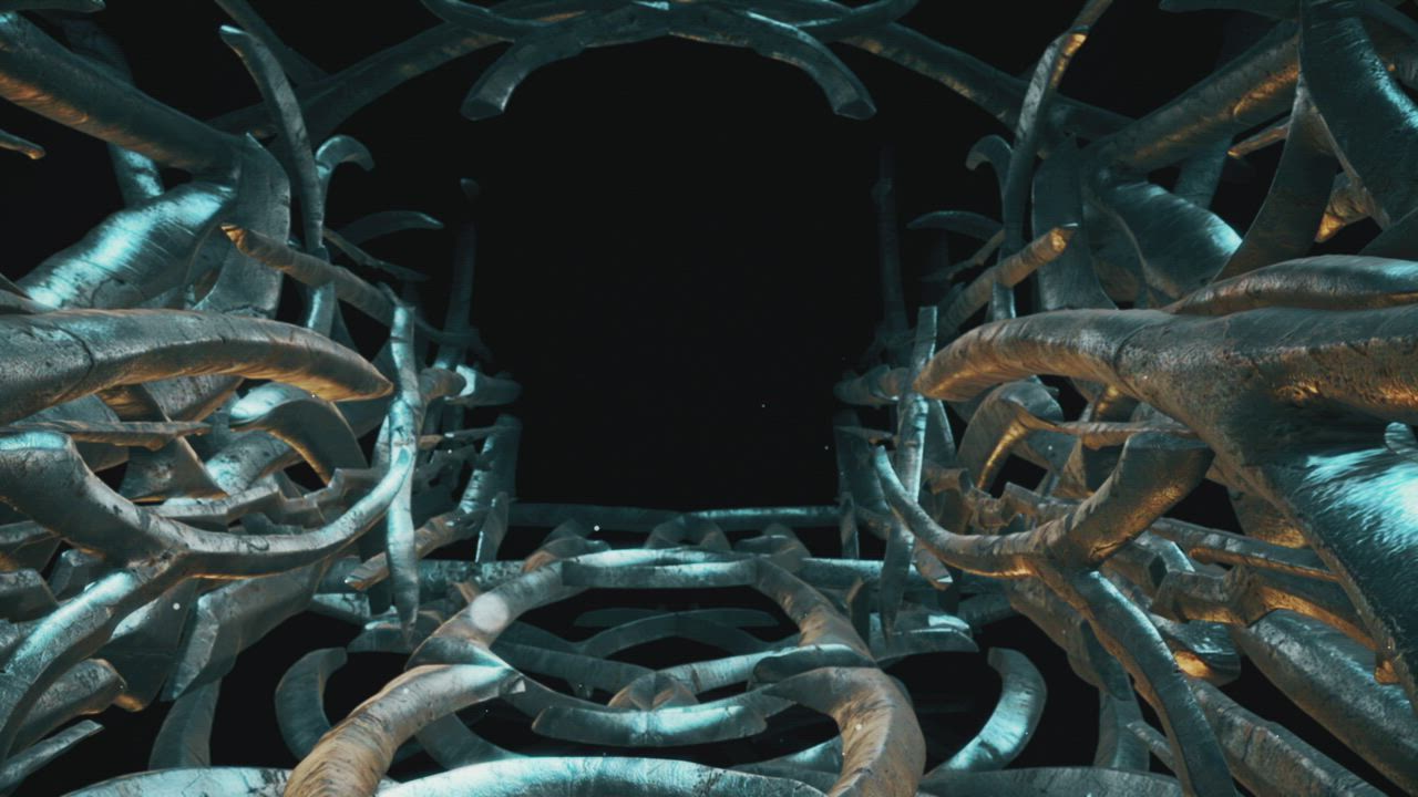 Exit tunnel of an alien spacecraft - Free Stock Video