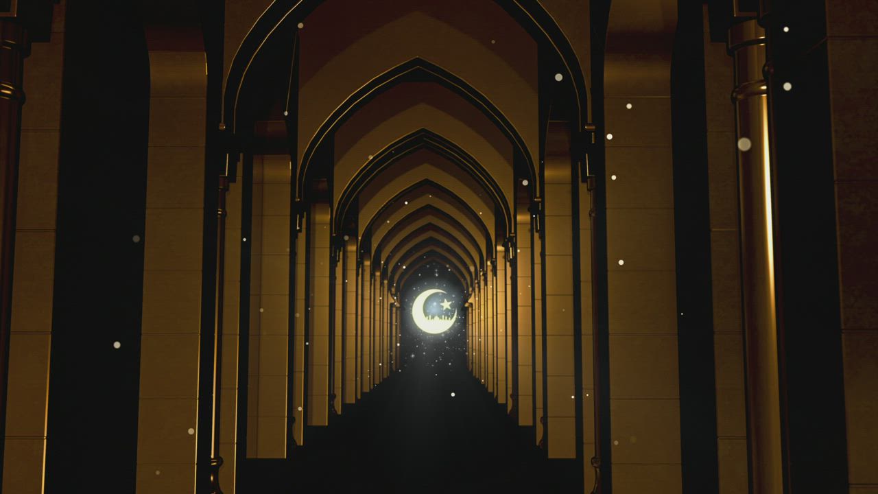 Interior architecture of a temple of Islam, loop shot - Free Stock Video