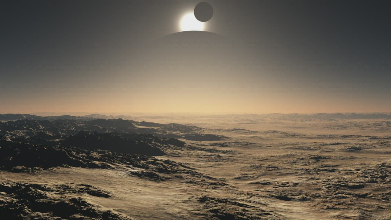 Flying across the surface of an alien planet - Free Stock Video