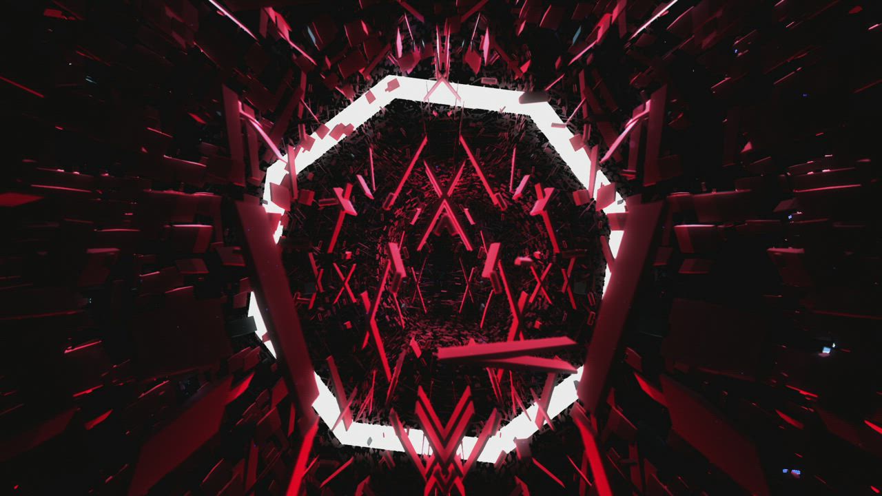 Floating red cyberpunk world - Free Stock Video