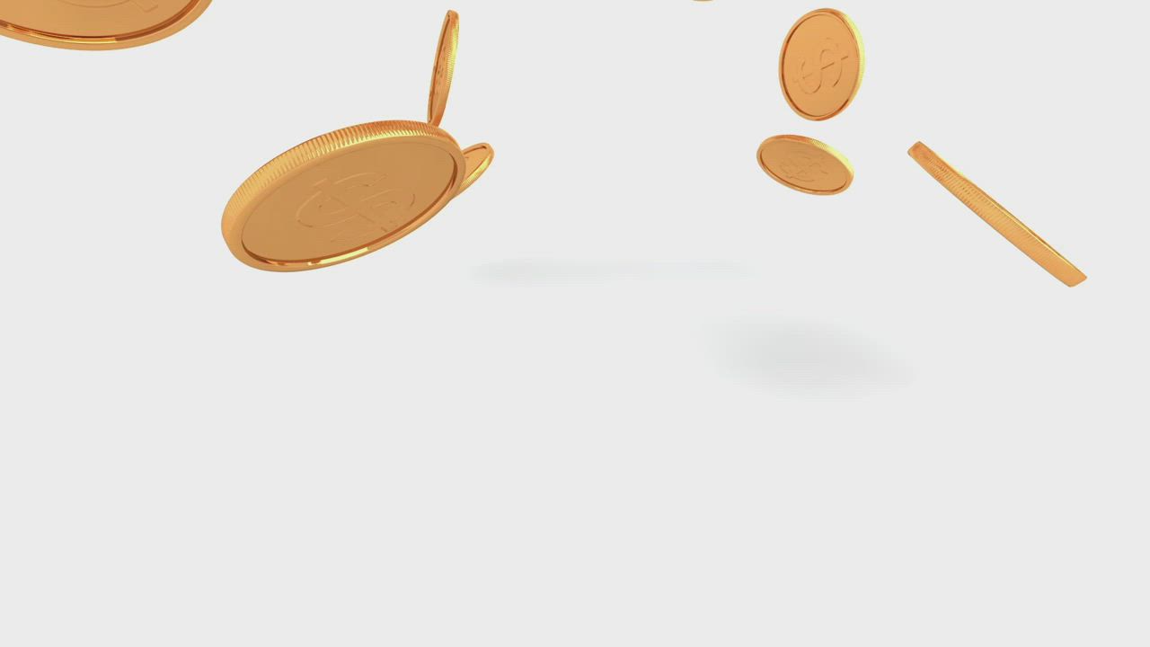 Dropping gold coins - Free Stock Video