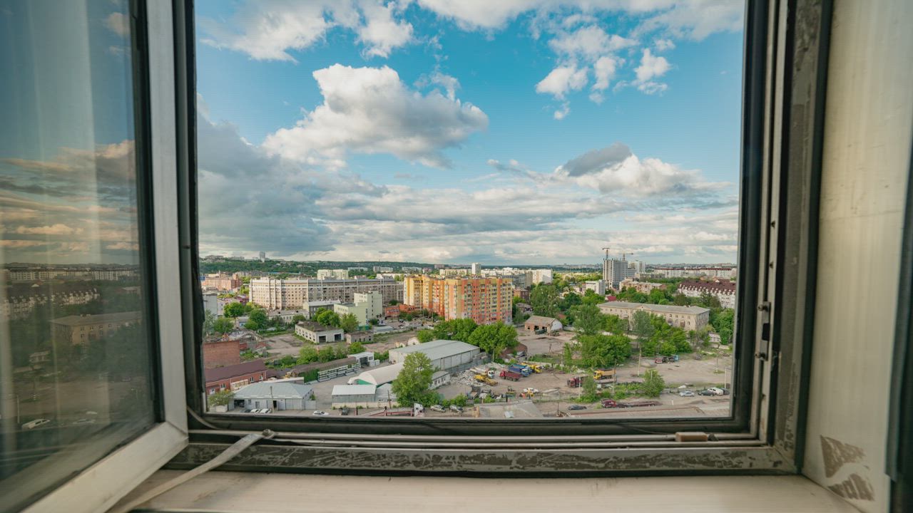 Panoramic view of the city from the window of an apartment - Free Stock ...
