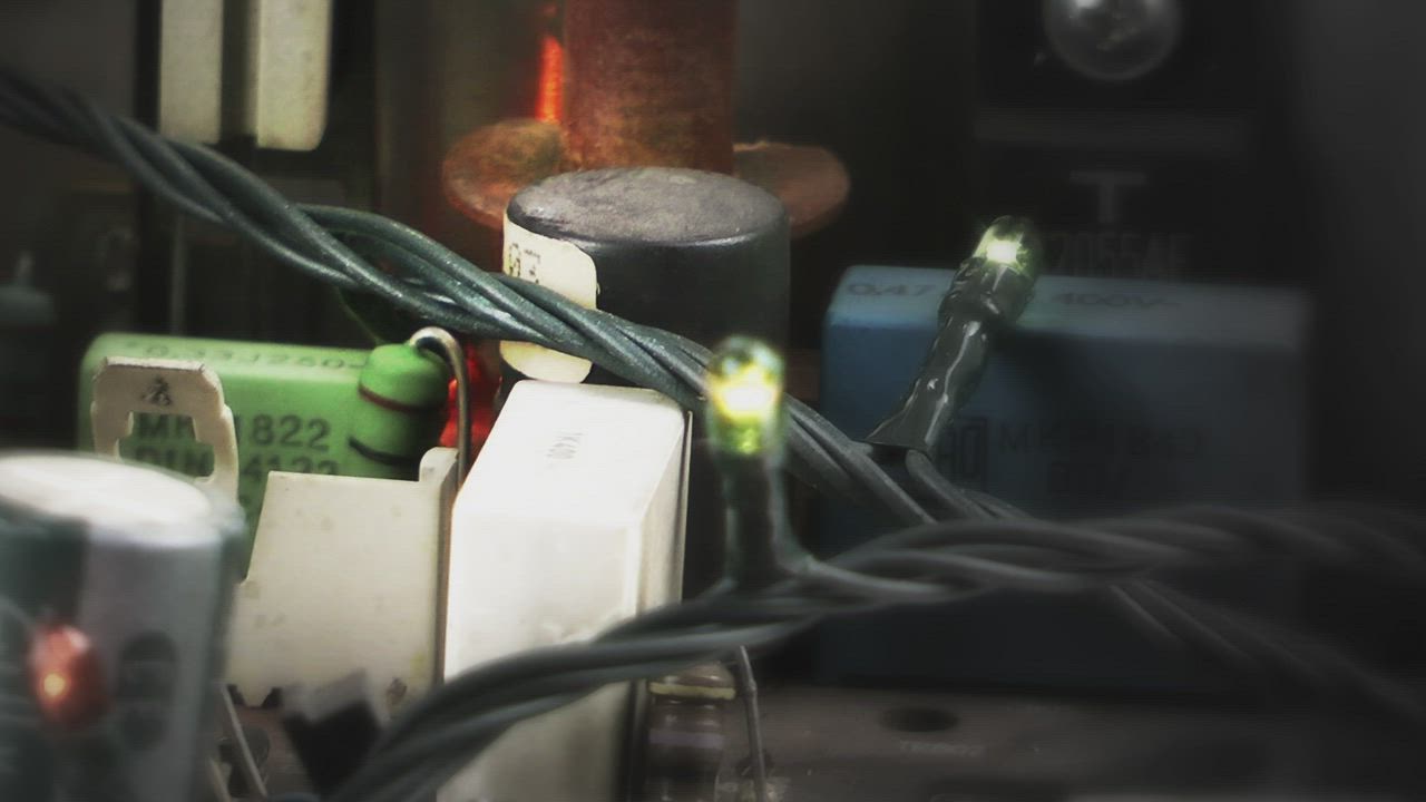 Electronic cards and lights in detail - Free Stock Video