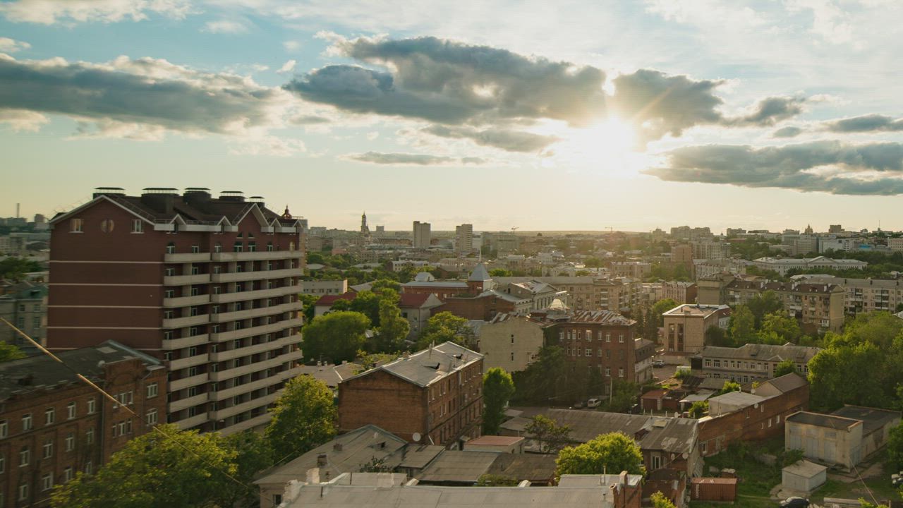 Europe at sunset, landscape - Free Stock Video