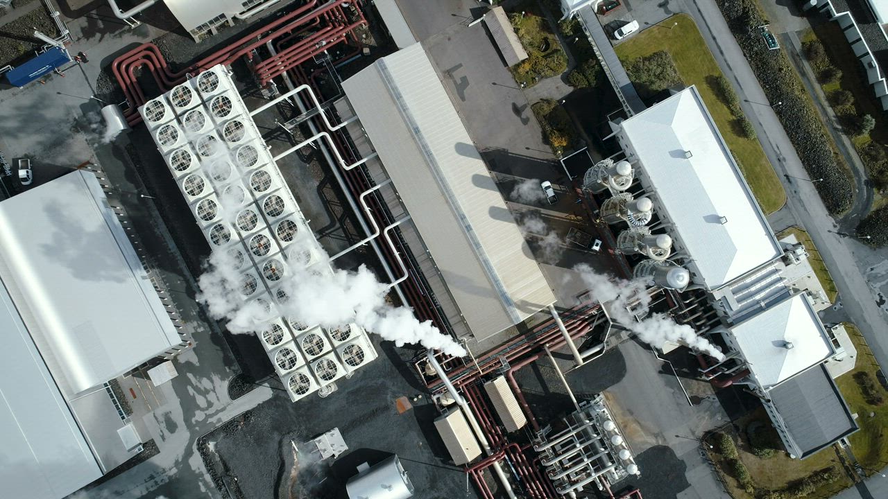 Industrial manufacturing factory from above - Free Stock Video