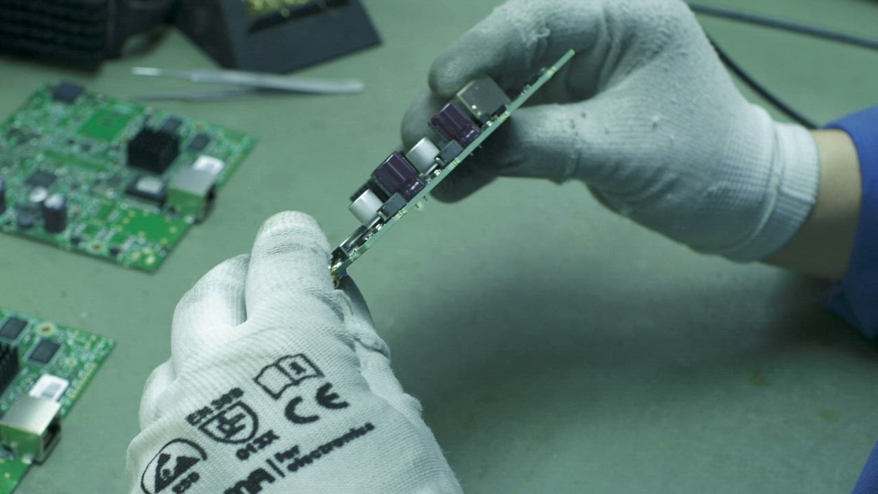 Quality check of a circuit board - Free Stock Video