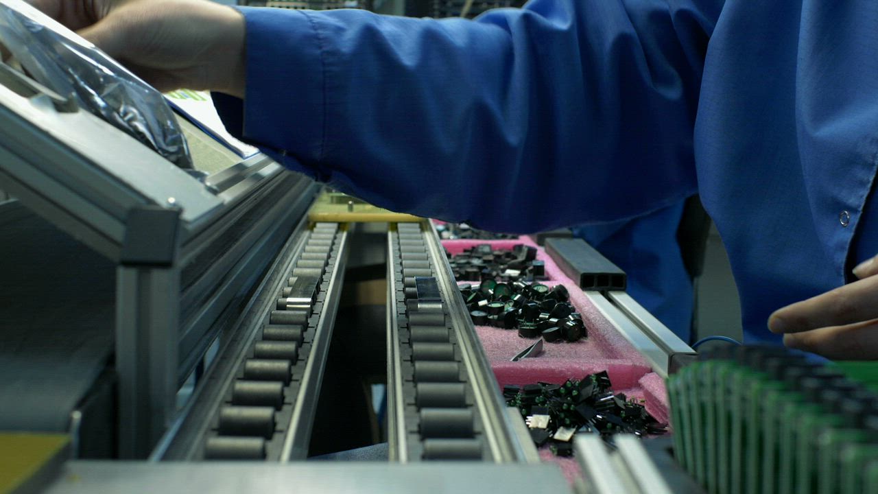 Electronics assembly line - Free Stock Video