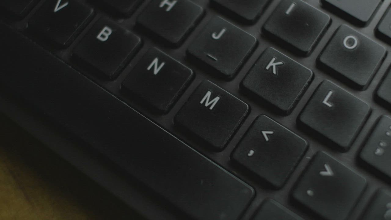 Black keyboard close up - Free Stock Video