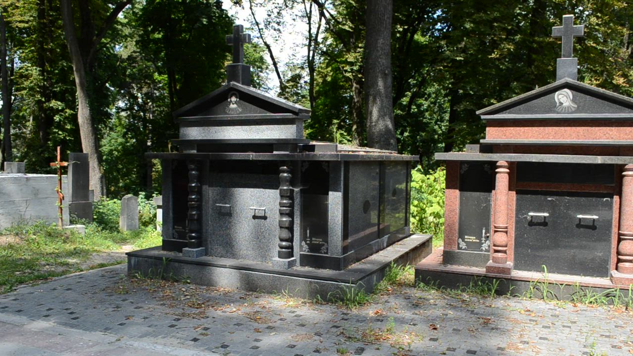 Dark marble cemetery - Free Stock Video