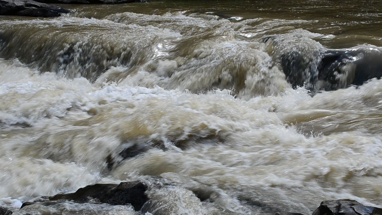 Dangerous river flowing quickly - Free Stock Video