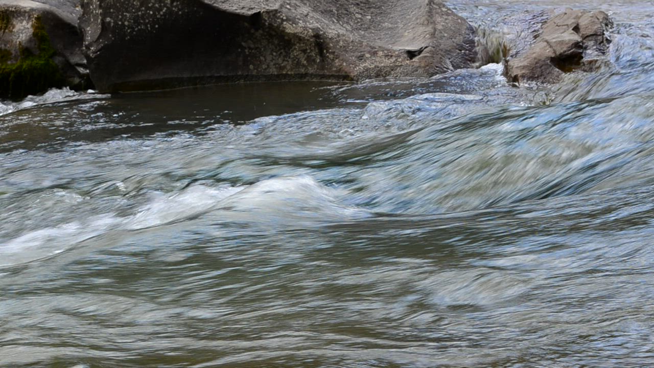 Deep river with hidden rocks - Free Stock Video