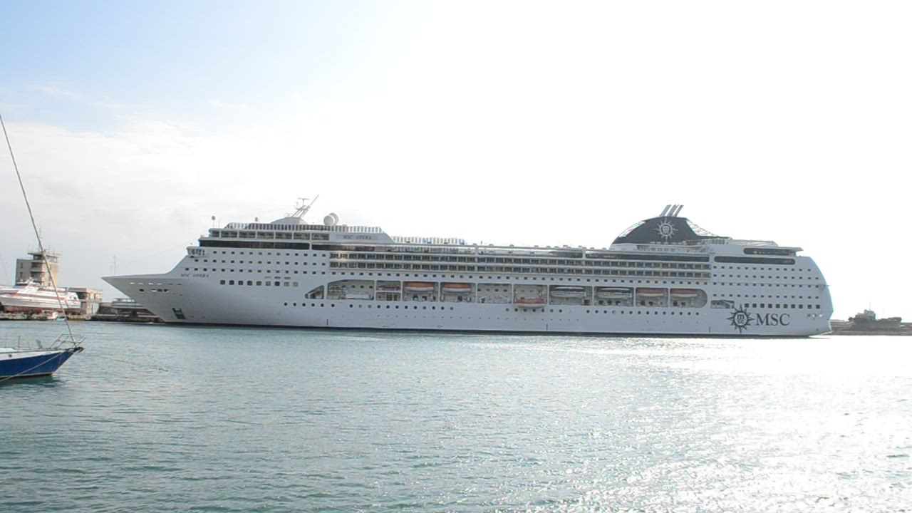 Passenger ship before departure - Free Stock Video