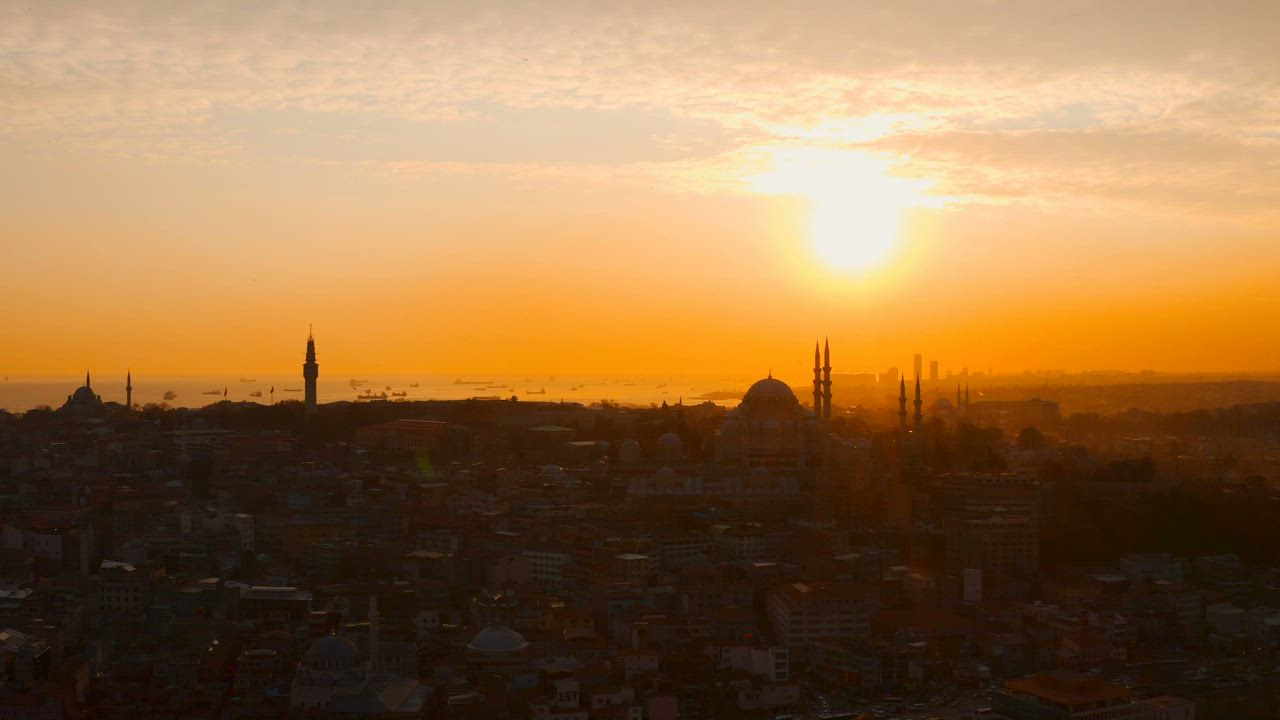 Sunset over Istanbul - Free Stock Video