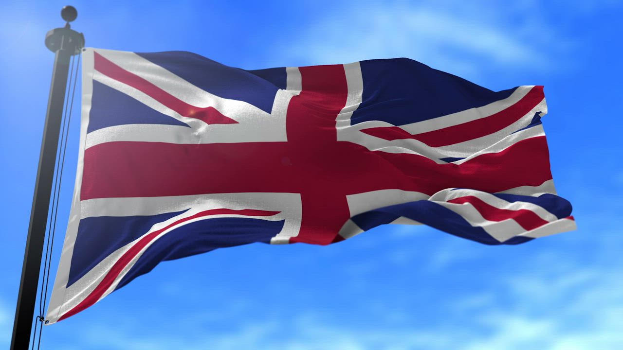 United Kingdom flag waving in slow motion - Free Stock Video