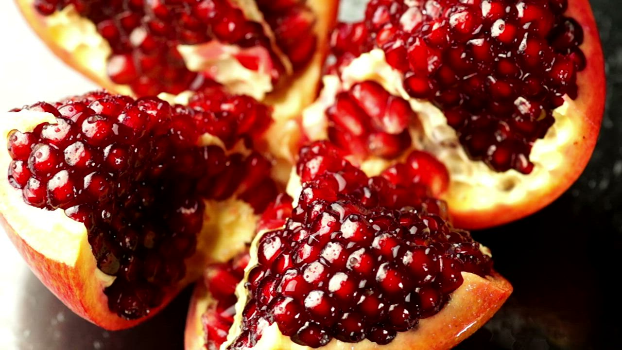 Open pomegranate rotating - Free Stock Video