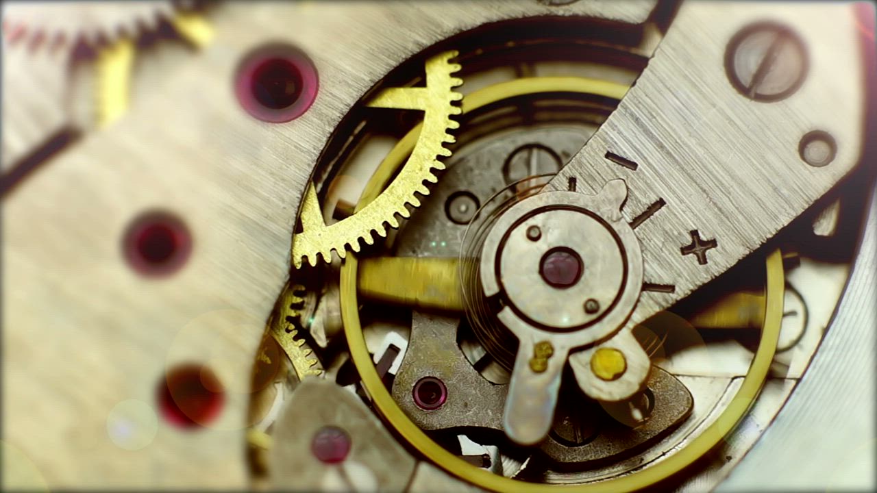 Inside of a working clockwork - Free Stock Video